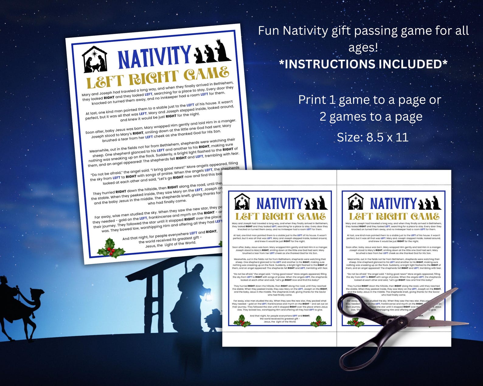 Nativity Left Right Game, Christian Christmas Left Right Game, Nativity ...