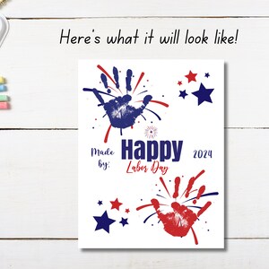 Labor Day Handprint Art Craft, Printable Labor Day Activity for Toddler ...