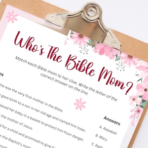 Moms of the Bible Game, Biblical Mother's Day Game, Bible Game Kids ...