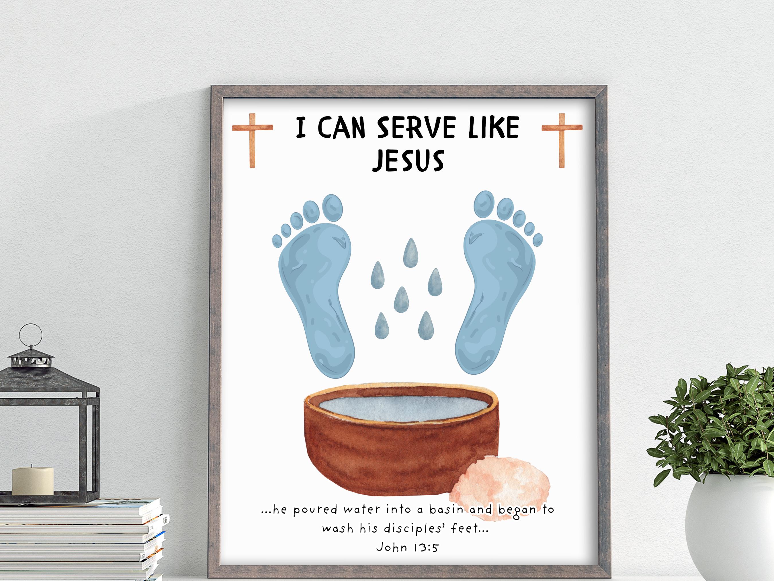 Jesus Washes His Disciples Feet Footprint Craft, Holy Week Art Craft ...