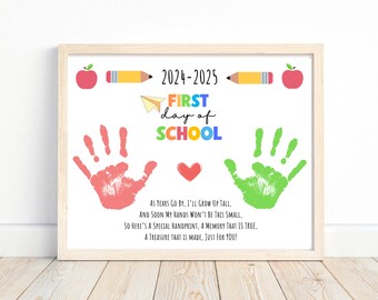 First Day of School Handprint Art, 1st Day Memory Keepsake ...