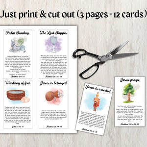 Easter Story Scripture Cards for Kids, Printable Bible Verse Cards ...