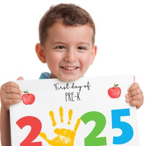 First Day of Preschool Pre-k Handprint Art, Kindergarten Preschool ...