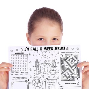 Christian Halloween Activity Placemat Printable, Fall-o-ween Jesus ...