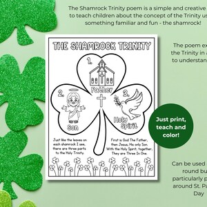 St. Patrick's Day Holy Trinity Coloring Page, Printable Shamrock ...