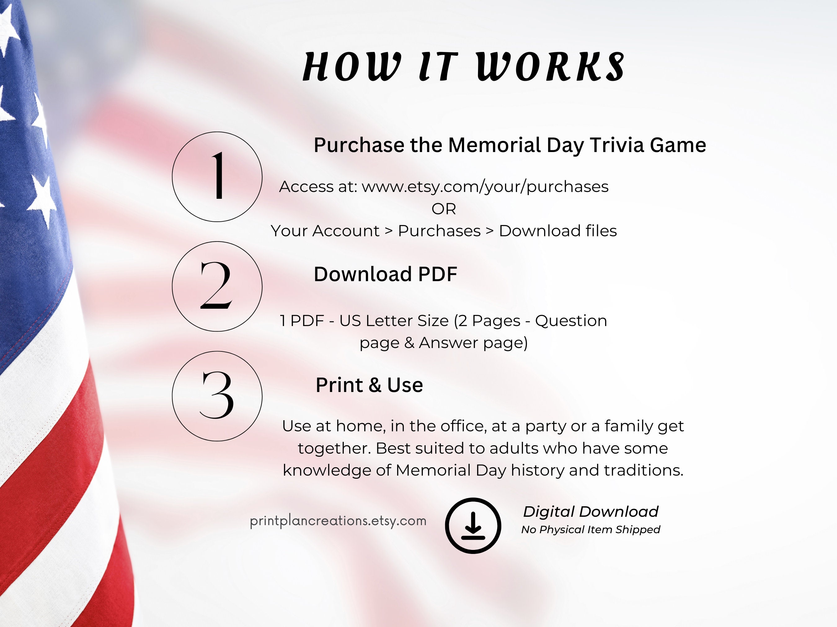 Memorial Day Trivia Game, Printable Trivia Questions & Answers, Quiz ...