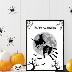 Halloween Handprint Art Bundle, Printable Handprint Crafts, Ghost ...