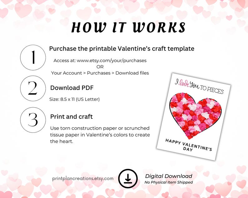 Valentine's Day Tissue Paper Craft, Valentines Heart Torn Paper Craft ...