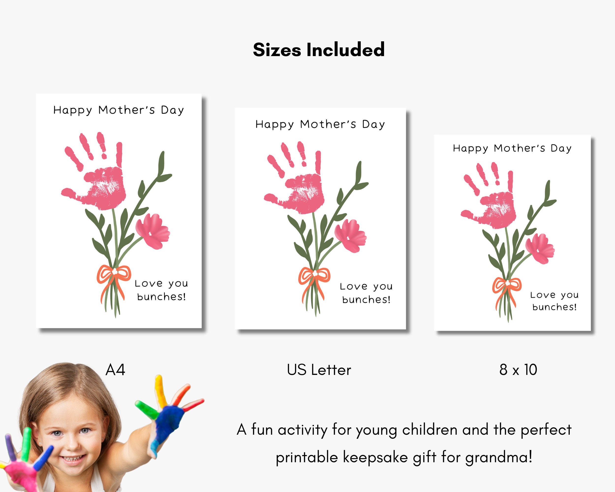 Grandma Handprint Art, Grandma Printable, Grandma Mother's Day Gift ...