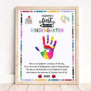 Editable First Day of Kindergarten Handprint Poem Printable, 1st Day of ...