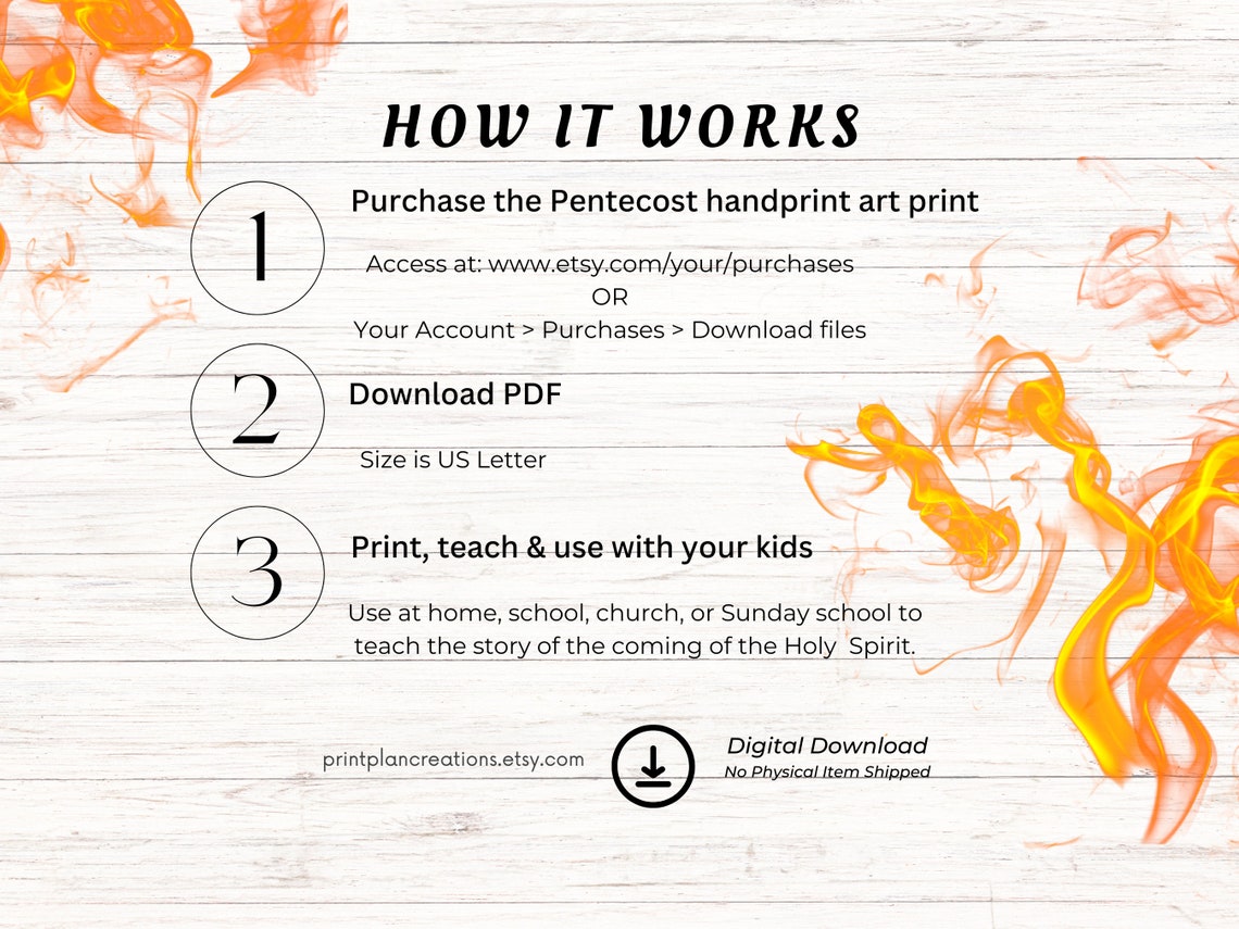 Pentecost Craft for Kids, Handprint Art, Printable Holy Spirit Sunday ...