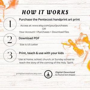 Pentecost Craft for Kids, Handprint Art, Printable Holy Spirit Sunday ...