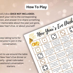 New Year's Eve Icebreaker Questions, Get to Know You Dicebreaker, New ...