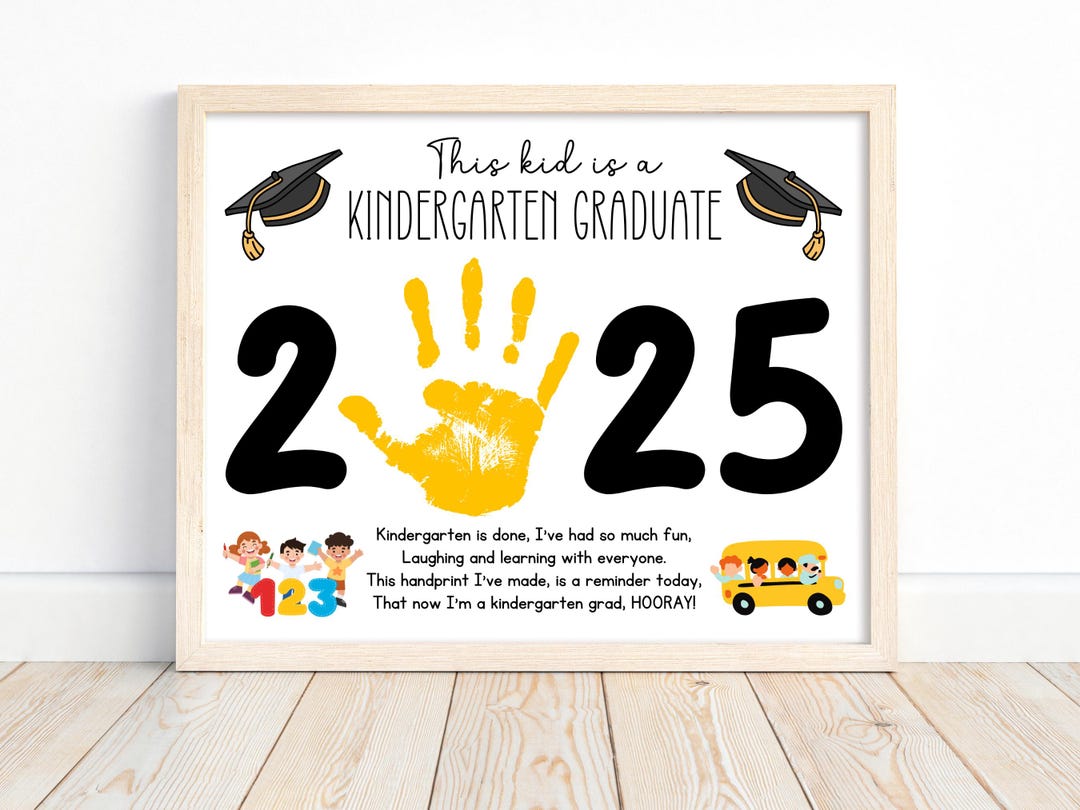 Kindergarten Graduation Handprint Art, Last Day of School Kids Activity ...