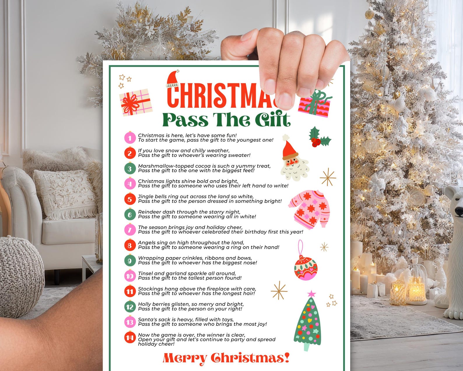 Christmas Pass the Gift Game, Pass the Present, Pass the Prize Poem ...