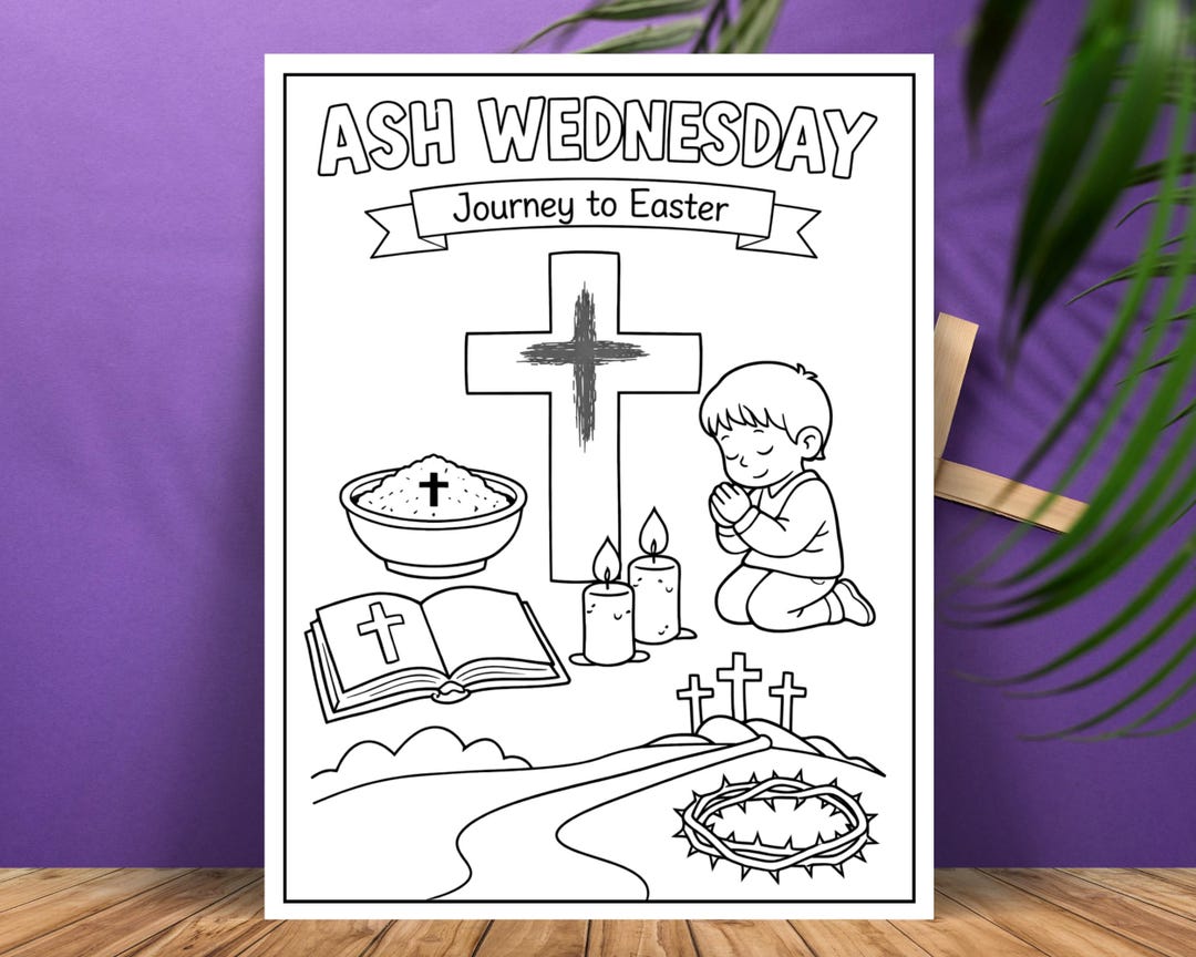 Ash Wednesday Coloring Page Printable, Catholic Lent Coloring Page ...