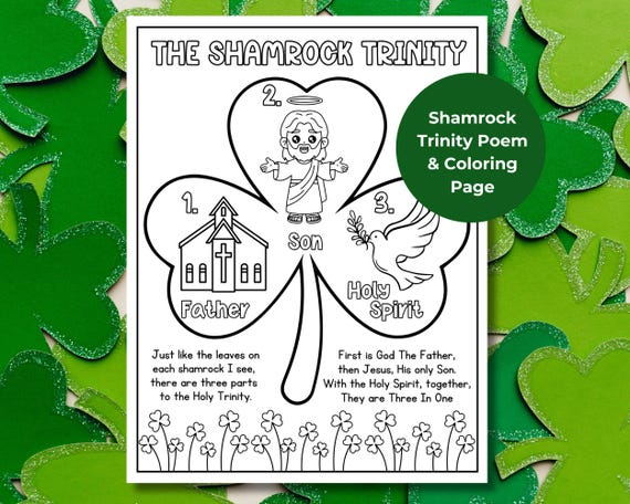 Shamrock Holy Trinity Coloring Page Free Printable