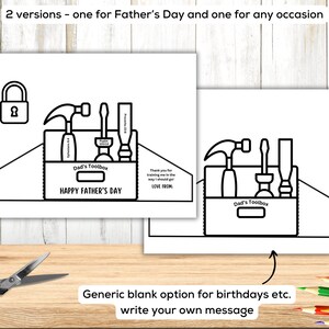 Father's Day Bible Craft, Printable Toolbox Coloring Card, Christian ...