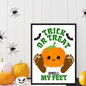 Halloween Footprint Art, Footprint Crafts, Handprint Art Printable ...