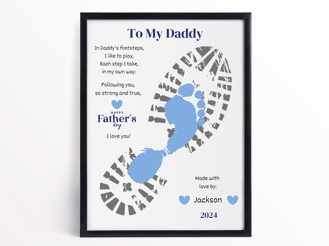 Father's Day Footprint Craft Printable, Handprint Art, Dad Poem Print ...