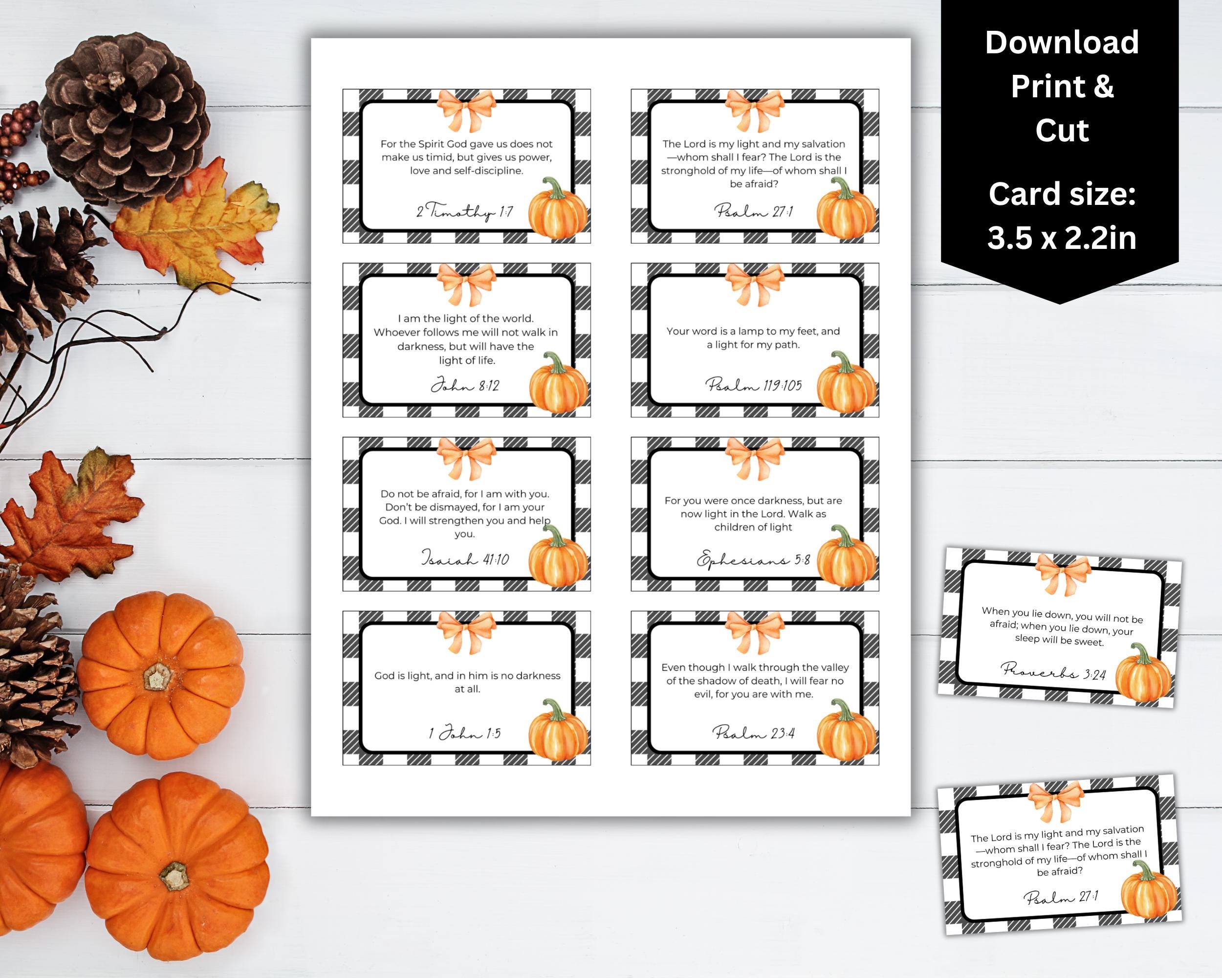 Christian Halloween Bible Verse Cards, Printable Religious Halloween ...