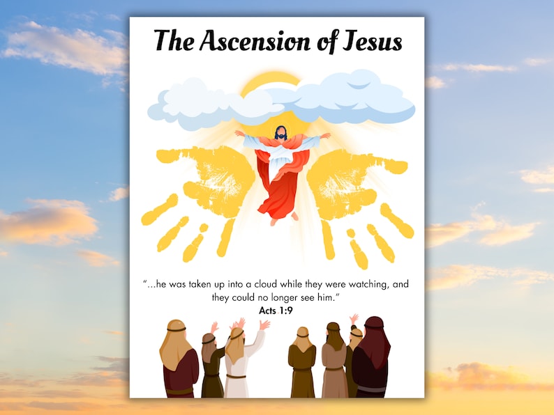 Ascension of Jesus Handprint Art, Printable Ascension Day Craft ...