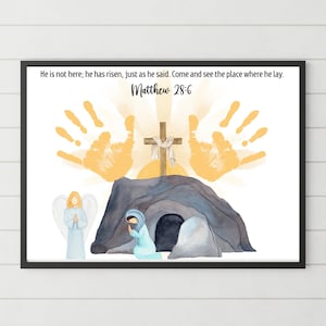 Jesus is Risen Easter Sunday Handprint Art Craft, Resurrection Craft ...