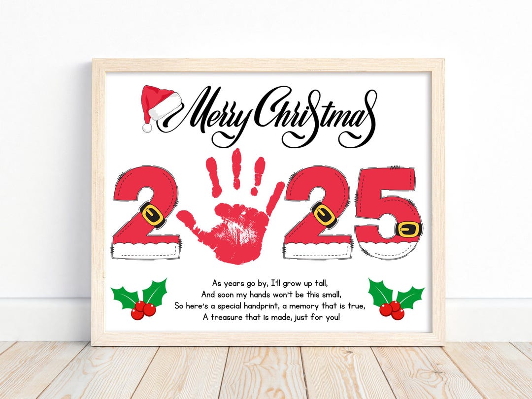 Christmas Handprint Art, Kids Toddlers Handprint Craft, Handprint Poem ...