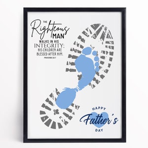 Father's Day Bible Craft, Handprint Footprint Art, Bible Verse Proverbs ...