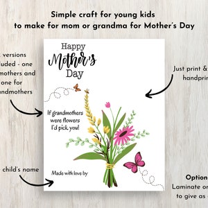 Mother's Day Flower Handprint Art, If Mothers Were Flowers I'd Pick You ...