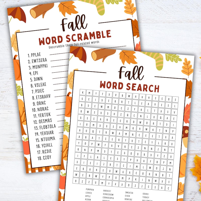 Thanksgiving Word Scramble - Etsy