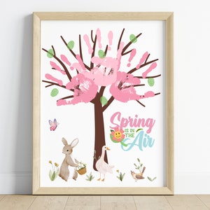 Spring Handprint Art Bundle, Spring Handprint Craft, Printable, Spring ...