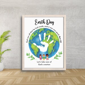 Earth Day Handprint Art, Earth Day Printable, Handprint Craft, Sunday ...