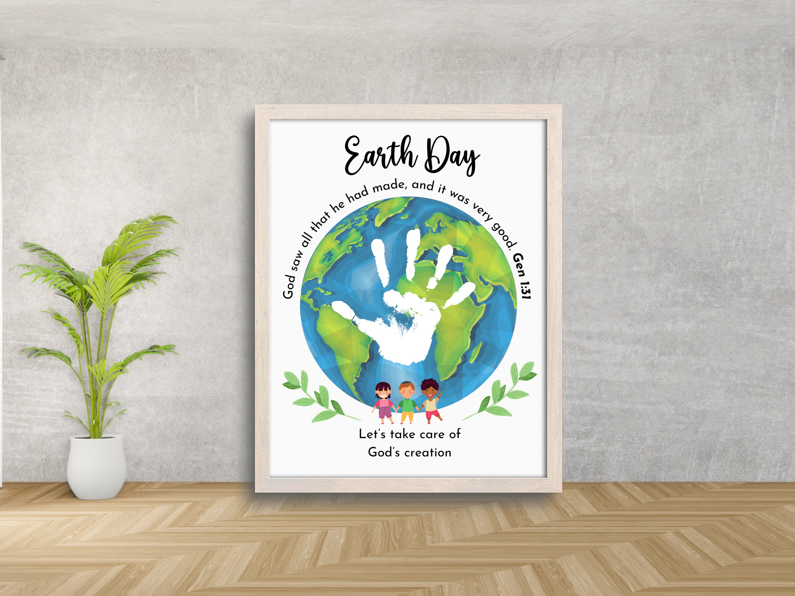 Earth Day Handprint Art, Earth Day Printable, Handprint Craft, Sunday ...