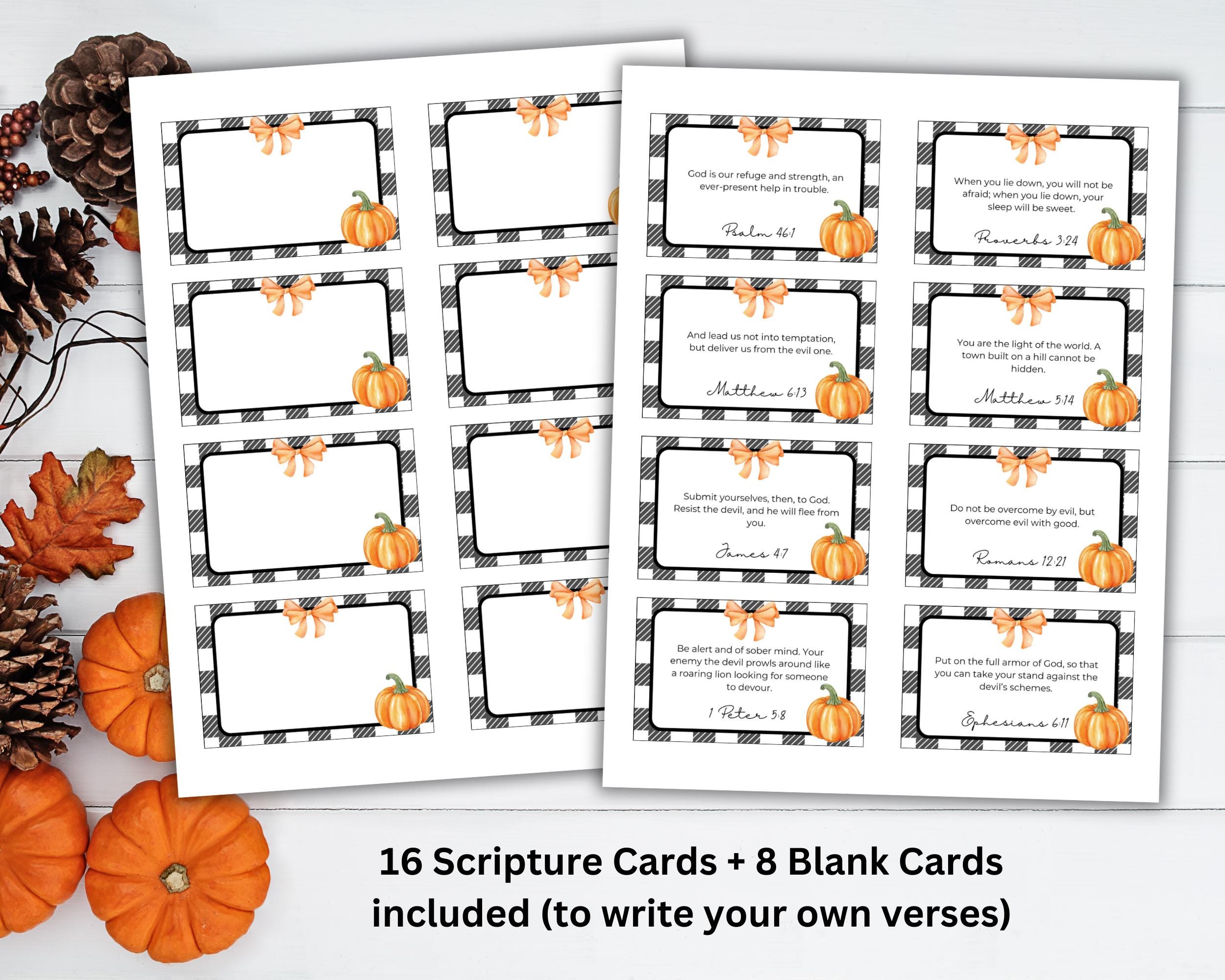 Christian Halloween Bible Verse Cards, Printable Religious Halloween ...