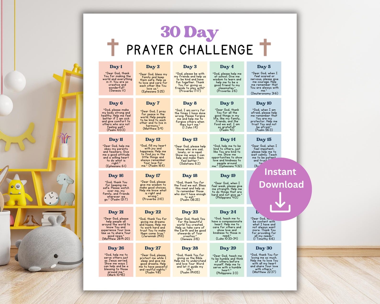 30 Days of Prayer for Kids, Prayer Chart Printable, Daily Prayer Ideas ...
