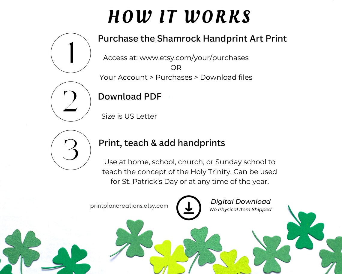 St. Patrick's Day Handprint Art, Printable Shamrock Handprint Craft ...