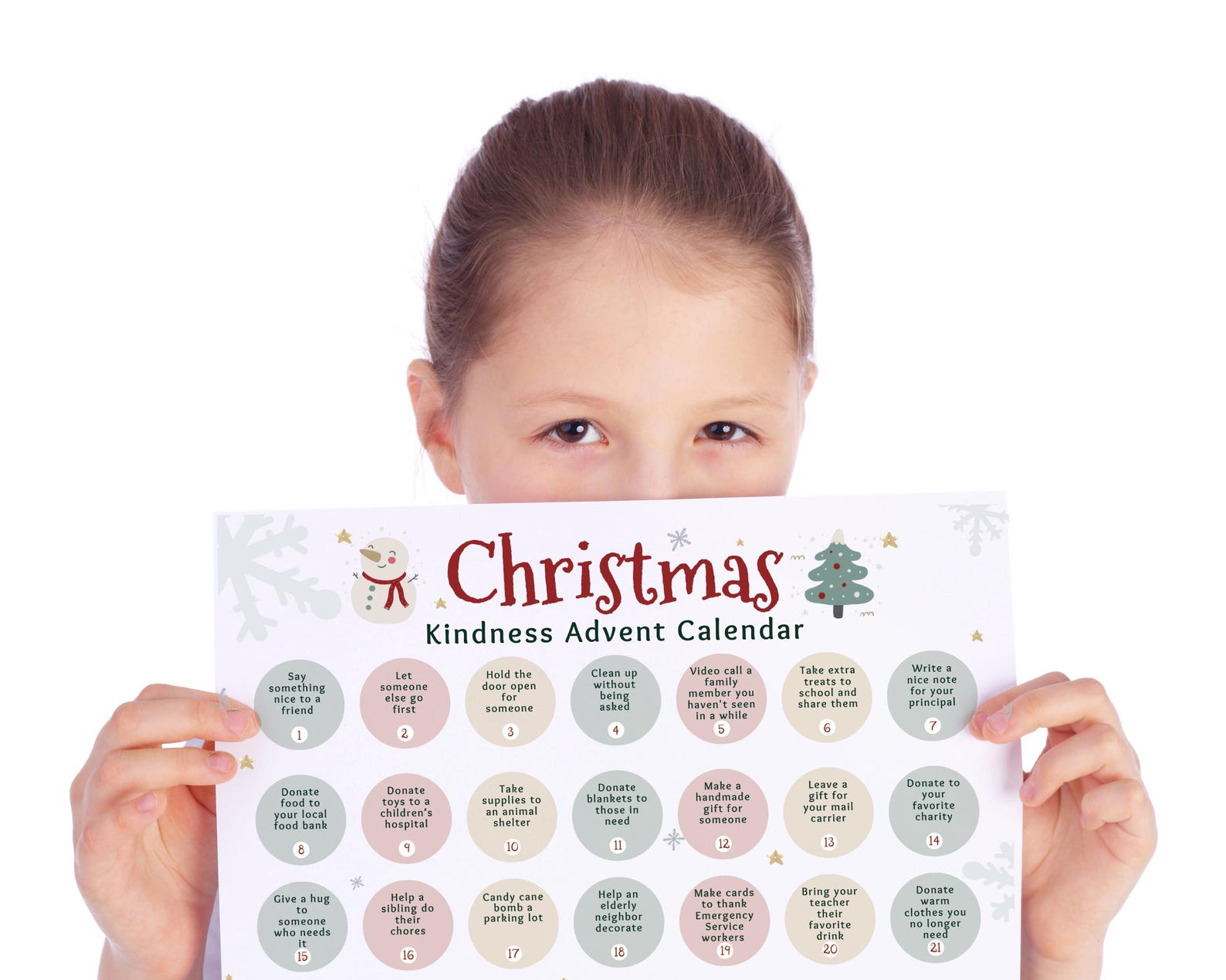 Christmas Kindness Advent Calendar for Kids, Acts of Kindness Christmas ...