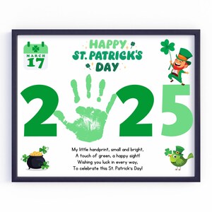 St. Patrick's Day Handprint Art, 2025 Kids Toddler Handprint Craft ...