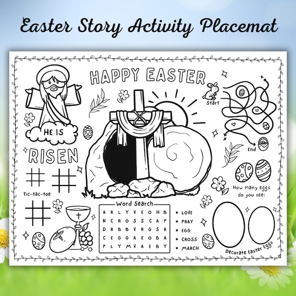 Jesus Resurrection Activity Placemat - Etsy