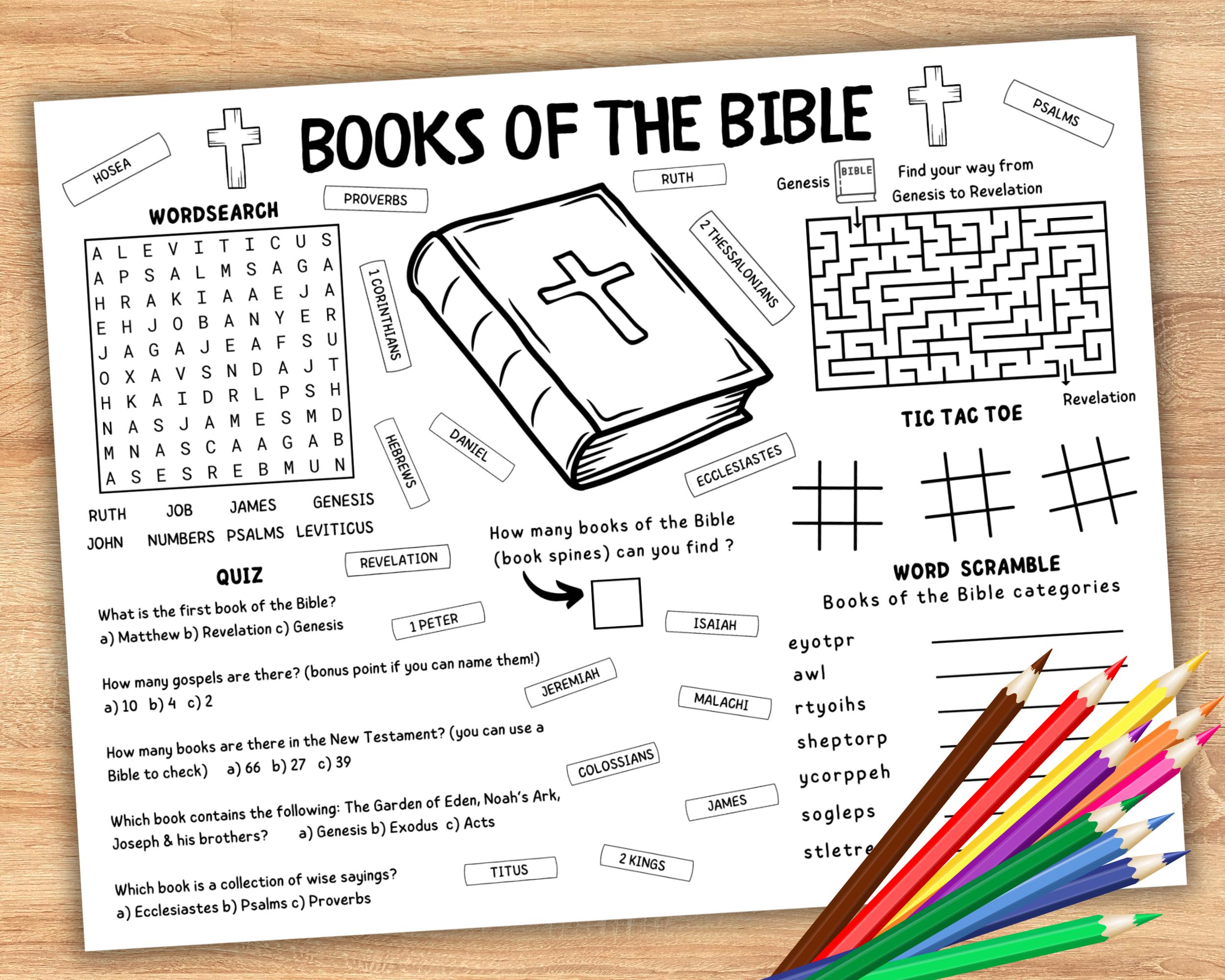 Bible Activity Sheets For Adults