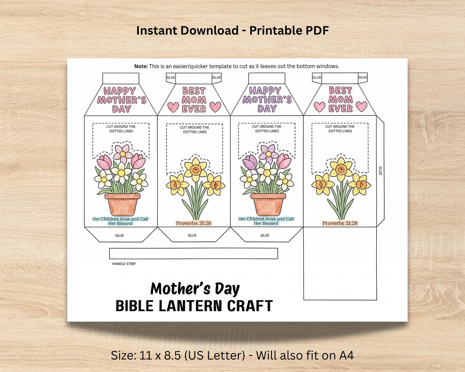 Mothers Day Bible Craft for Kids, Paper Lantern Craft Printable ...