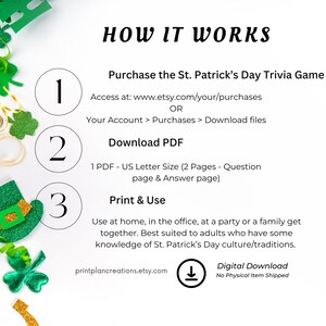 St. Patrick's Day Trivia Game, Printable Trivia Questions, Quiz, Party ...