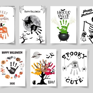 Halloween Handprint Art Bundle, Printable Handprint Crafts, Ghost ...