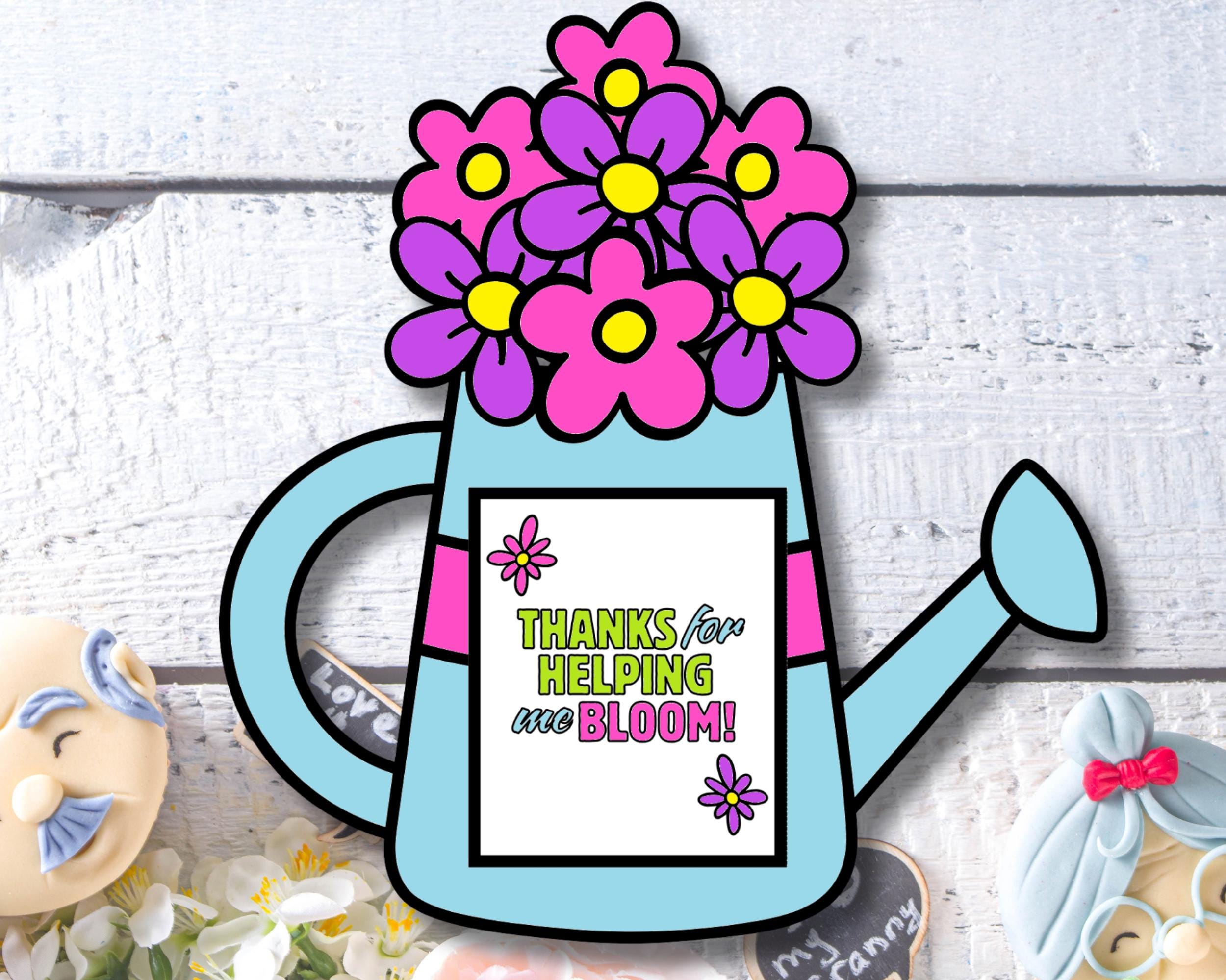 Grandparents Day Craft Printable, Watering Can Seed Packet Gift, Flower ...
