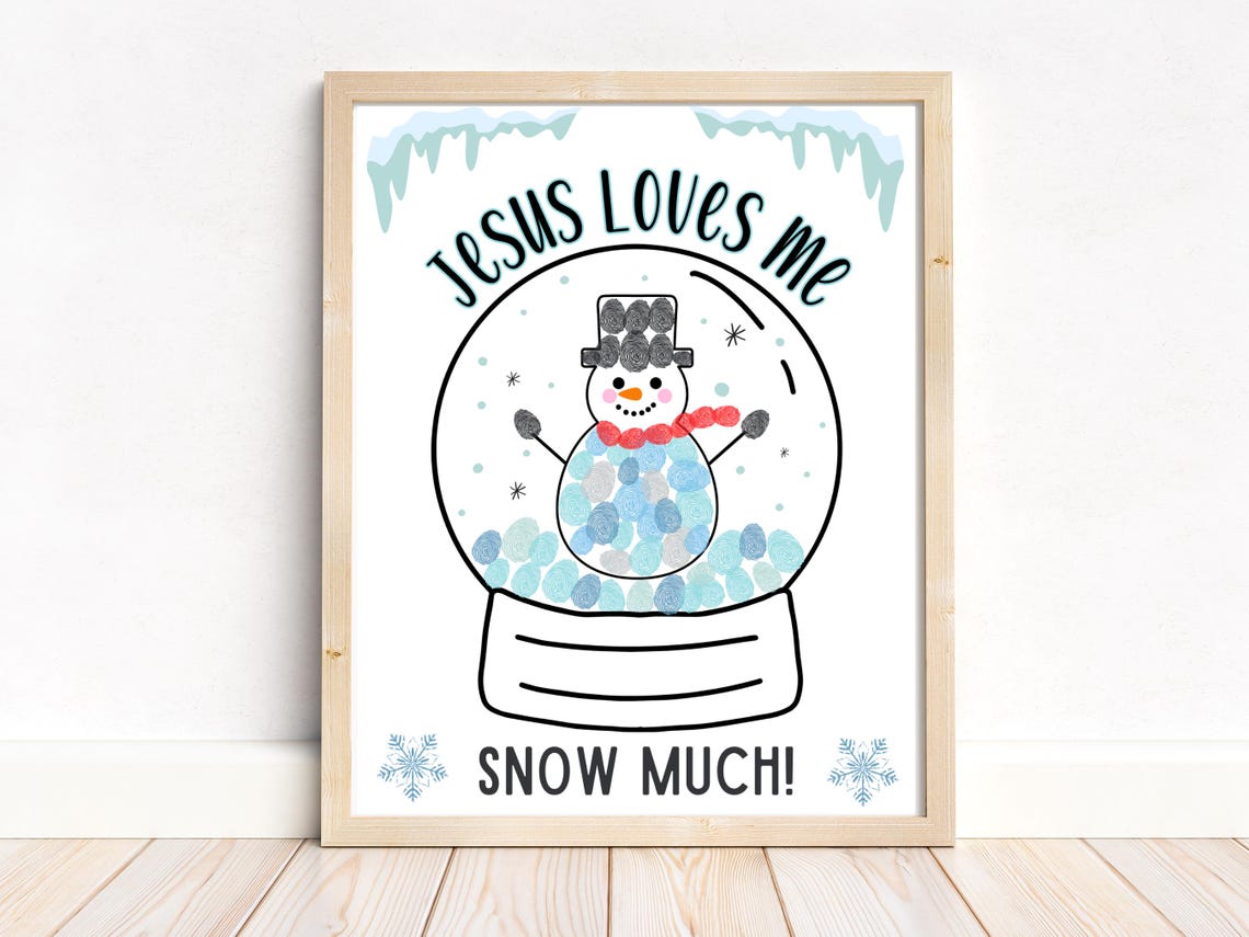 Winter Bible Craft Printable for Kids, Jesus Loves You Snow Much ...