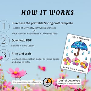Spring Torn Paper Craft, April Showers Bring May Flowers Tissue Paper ...
