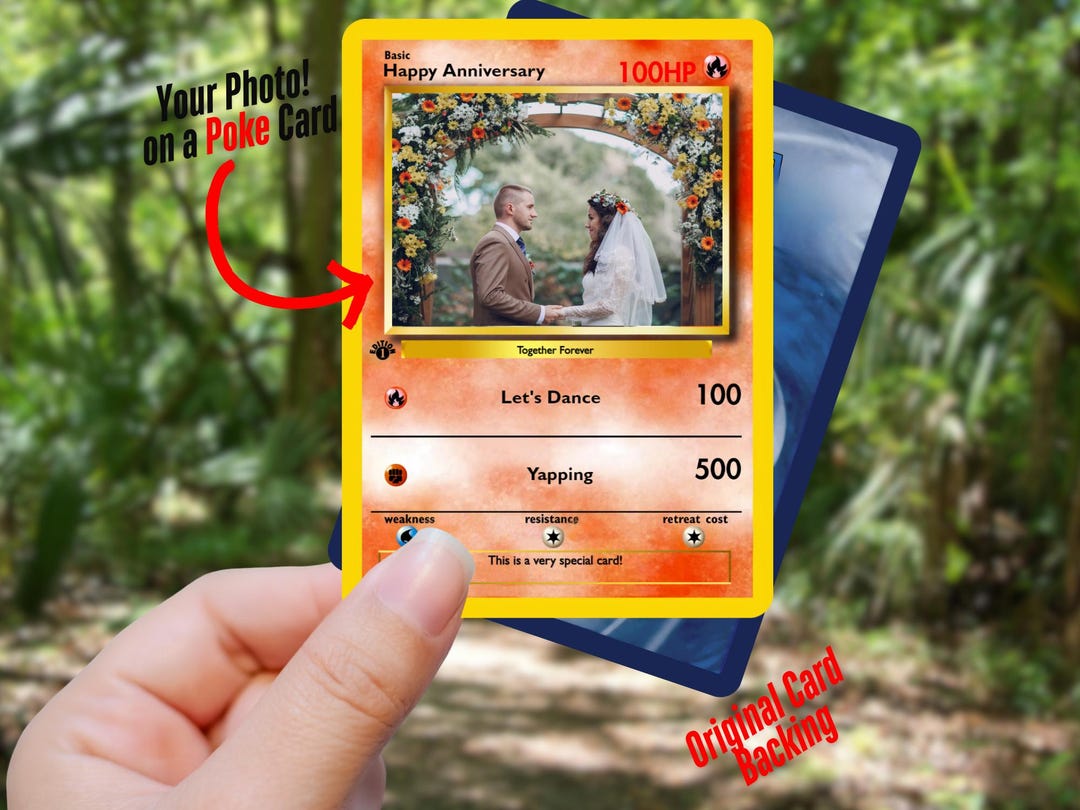 Custom Poke Basic Card With Your Own Photo Anniversary Card ...