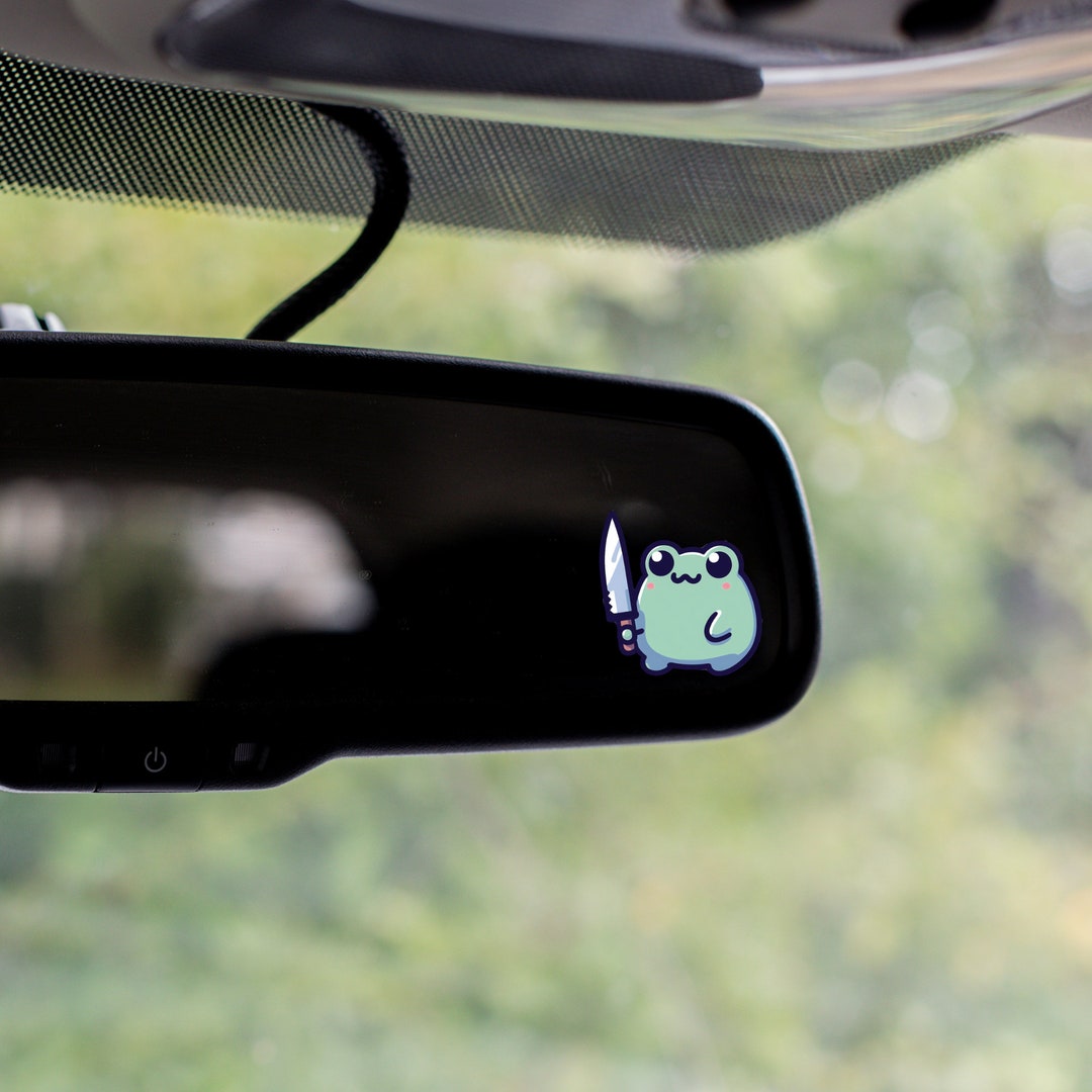 Meme Frog Mirror Peeker Rear View Cute Quality Sticker Funny Decal ...