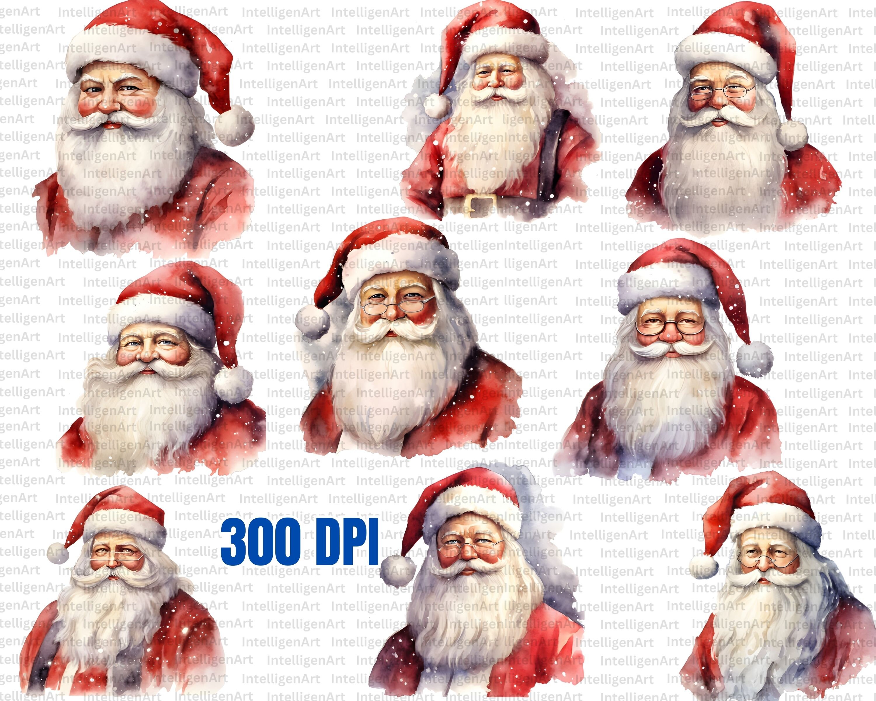 Santa Claus Clipart Watercolor Christmas Clip Art - Etsy